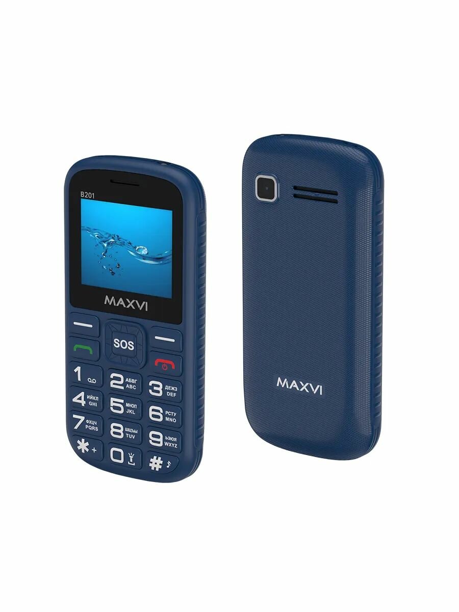 Мобильный телефон Maxvi B201 синий / 1800 м*Ач / Радио / Фонарик