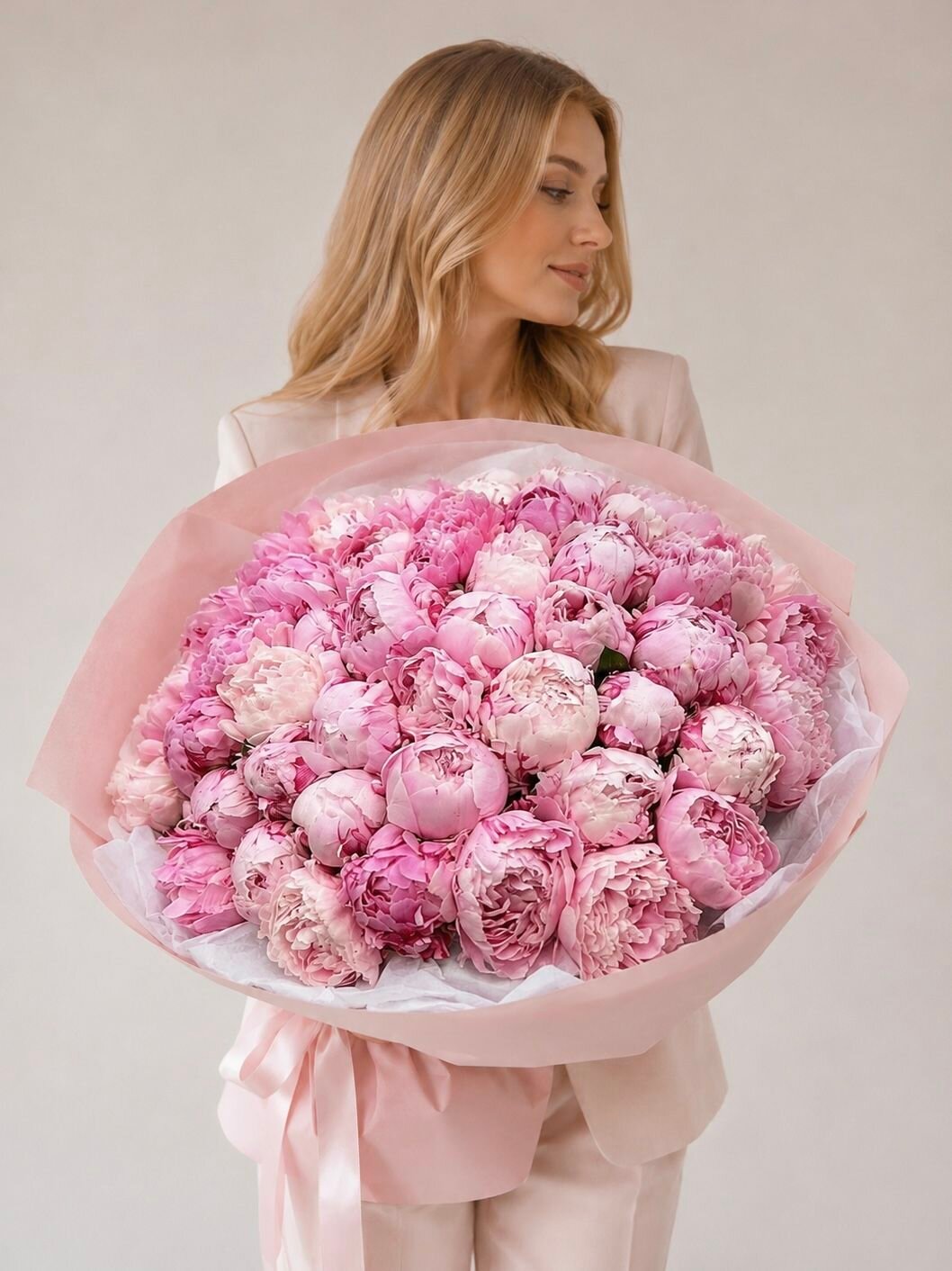 51 розовый пион