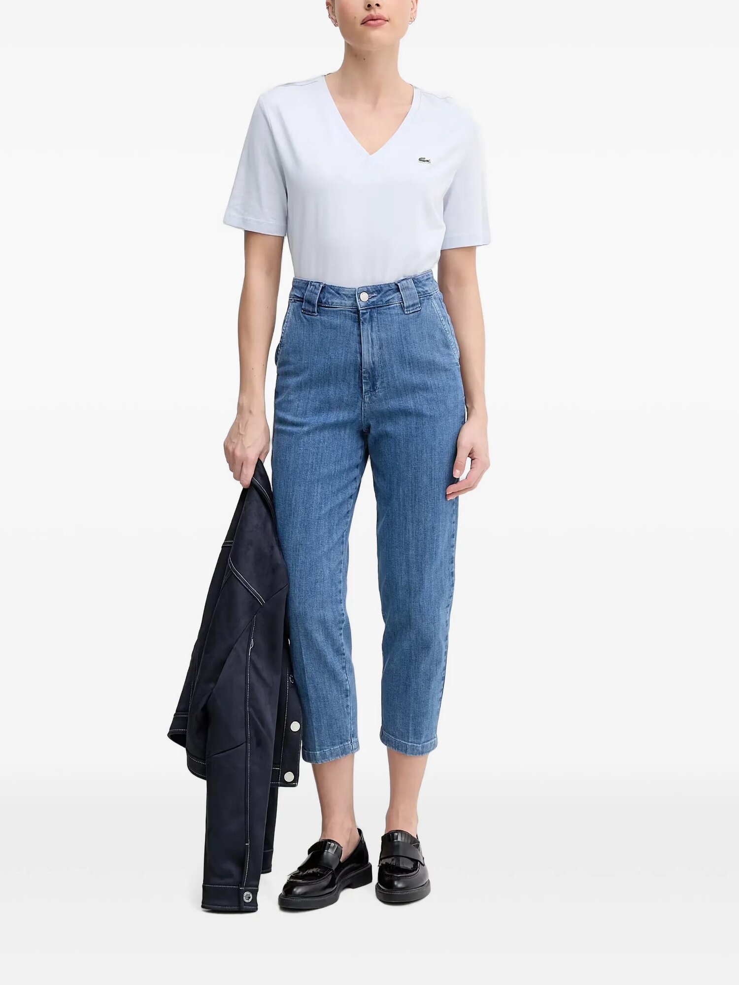 Джинсы UNITED COLORS OF BENETTON High-waisted cropped jeans, размер 42 — фото 1