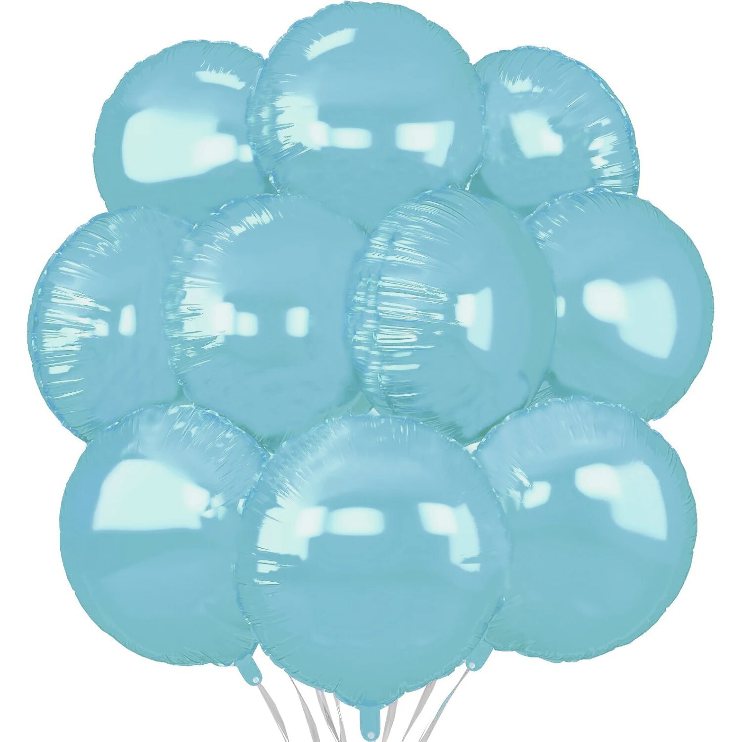 10 шт. круглые фольгированные шары MicroPlush 18 дюймов кремовый, золотой, metal pearl blue