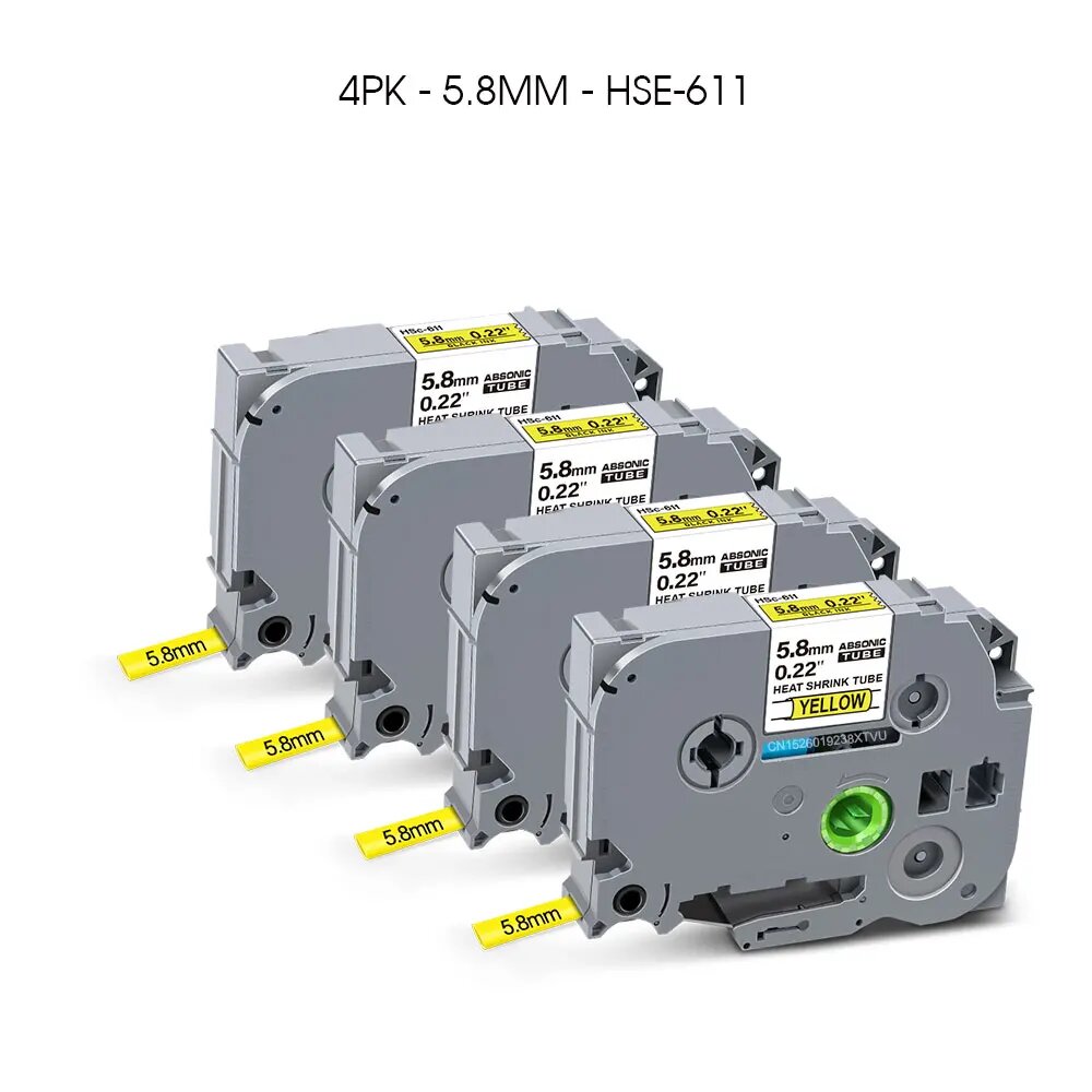 Лента для принтера Brother P-touch 5.8 мм, 4PK HSe611, желтая