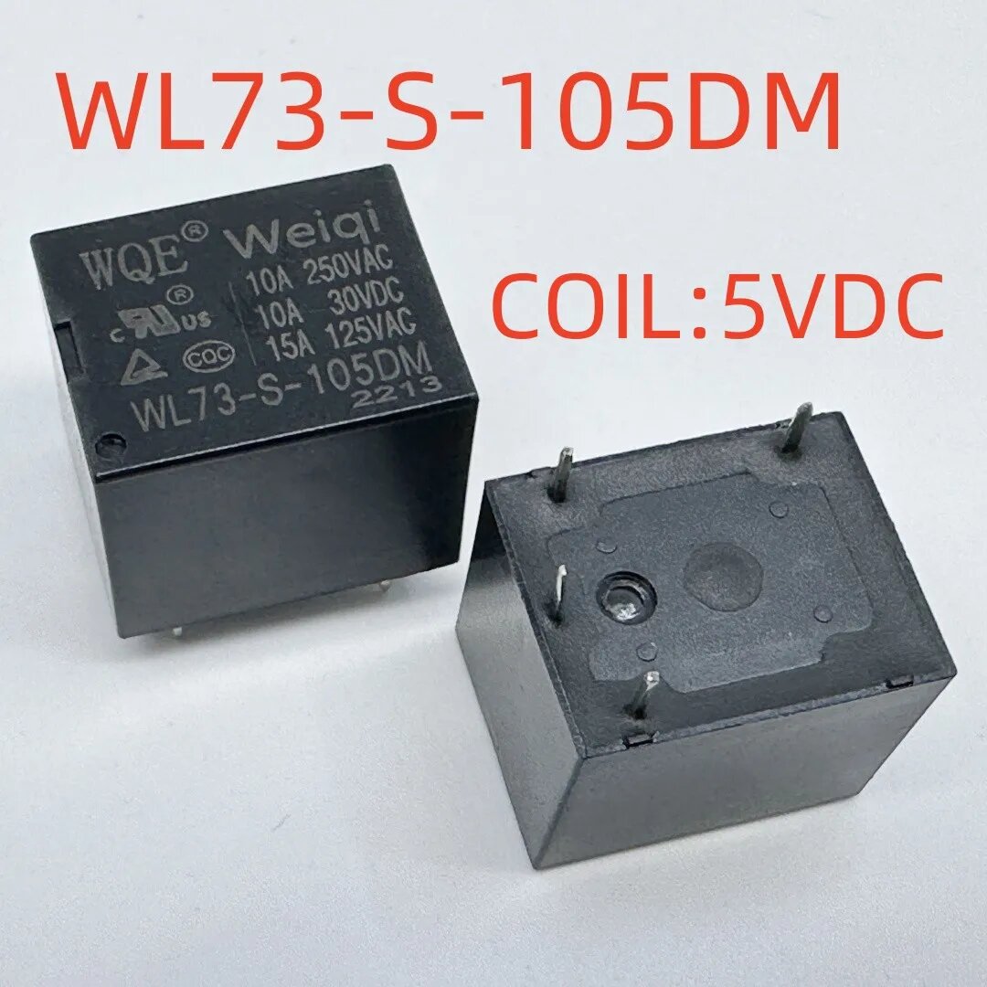 Реле WL73-S-105DM; WL73-S-112DM; WL73-S-124DM (T73A-Coil:5V/12V/24V-10A) WL73-S-105DM 5V-10A