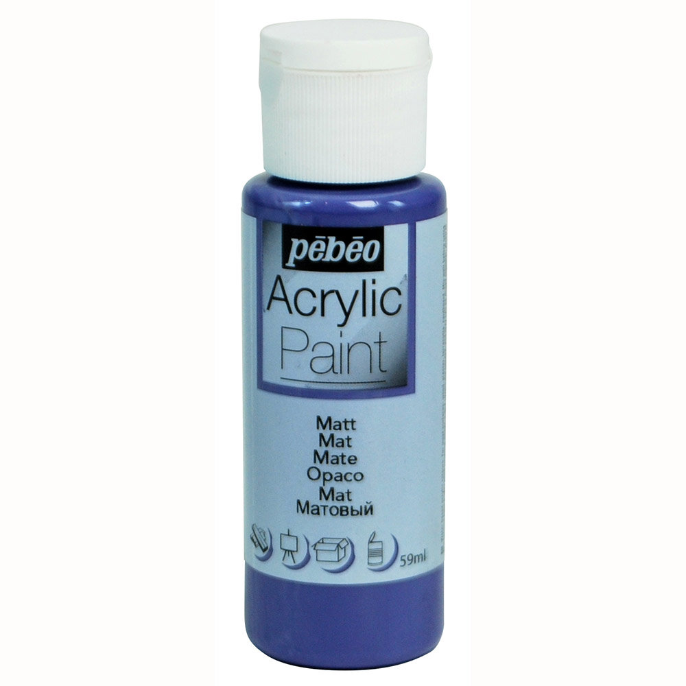 Краска акриловая Pebeo Acrylic Paint, декоративная, матовая, 59 мл, ирис