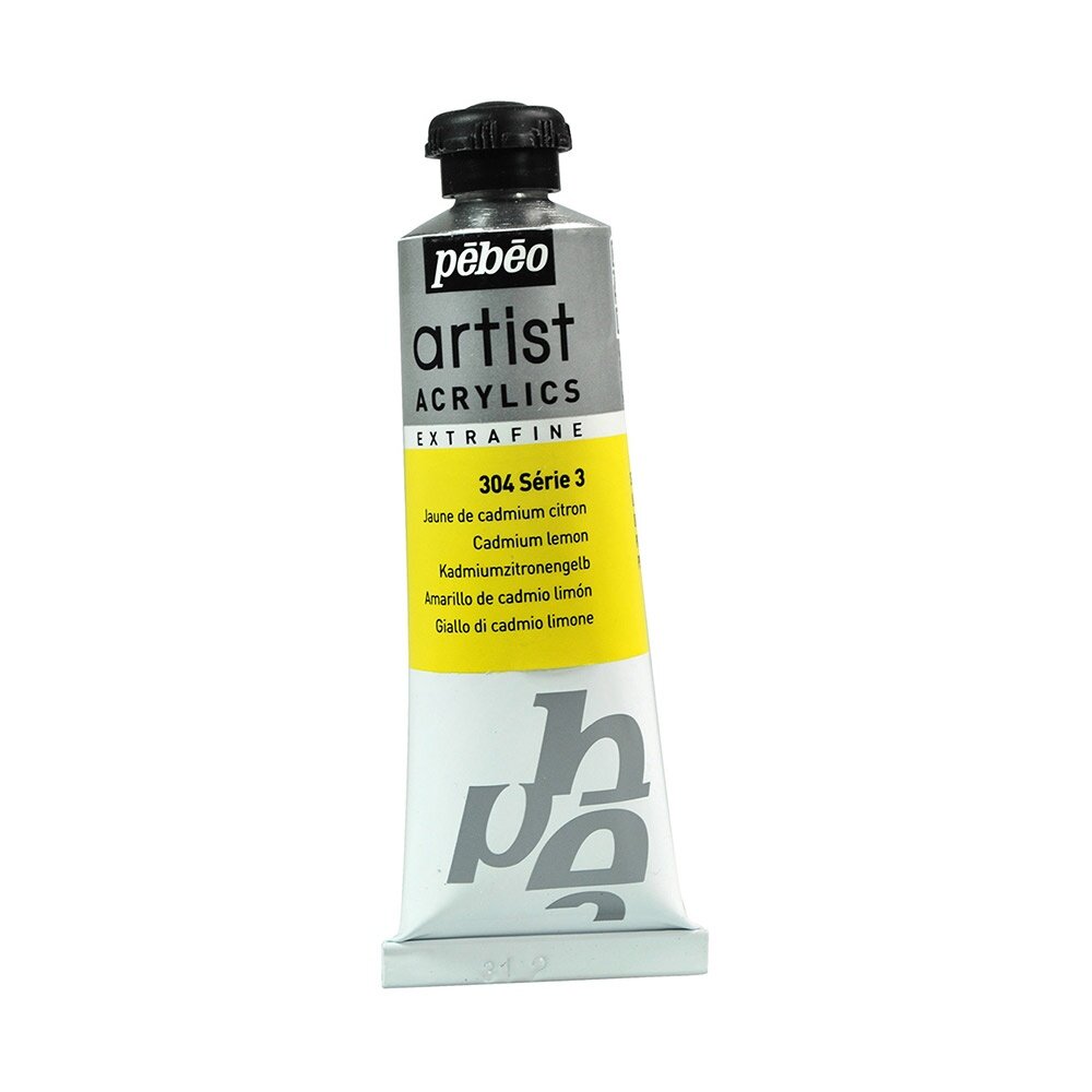Краска акриловая Pebeo Artist Acrylics extra fine, №3, 37 мл, лимонно-желтый кадмий