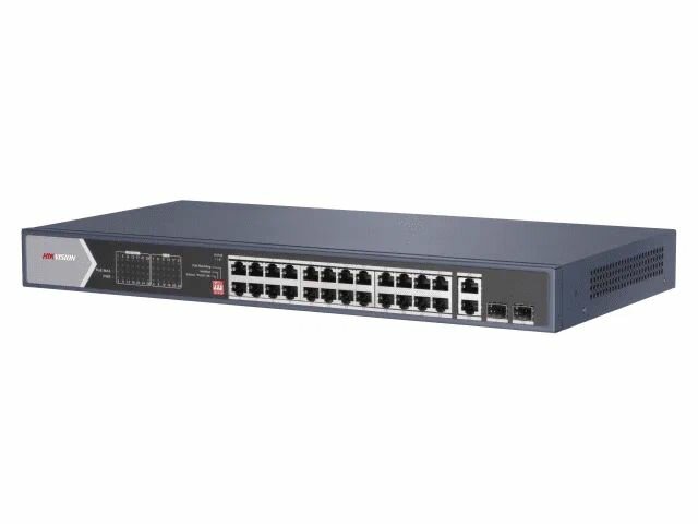 Коммутатор Hikvision DS-3E0528HP-E 26G 2SFP 20PoE+ 370W неуправляемый