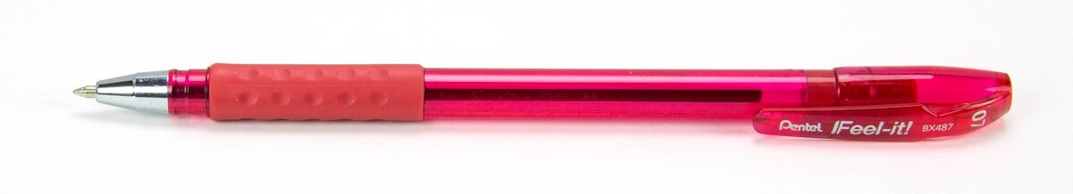 Шариковые ручки Pentel "Feel It!", красные, диаметр 0,7 мм, BX487-B, 12 шт