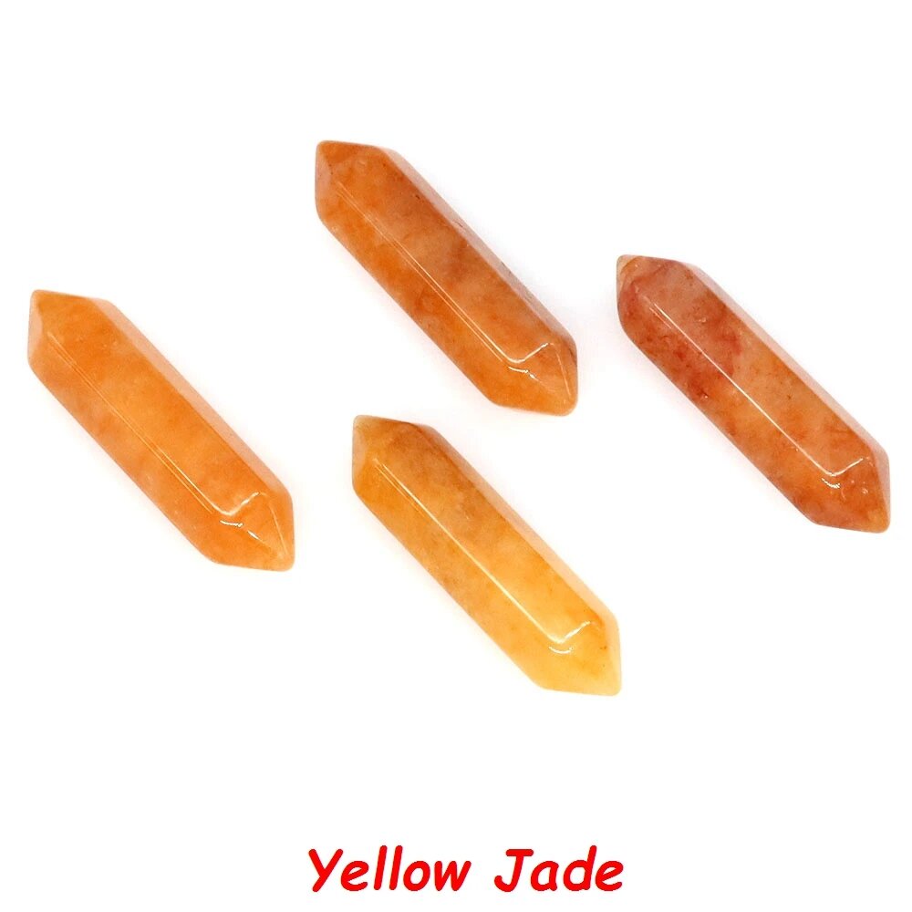 Шестиугольная колонна из розового кварца 1PC, Yellow Jade