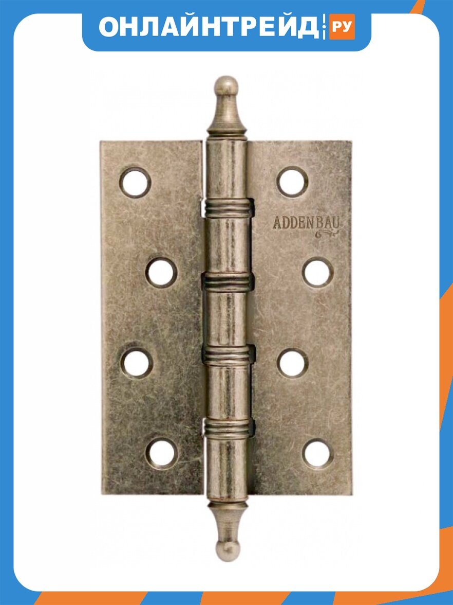 Петли дверные универсальные Adden Bau "Vintage" 100X70X2.5 4W AGED SILVER, Состар. серебро, 1шт
