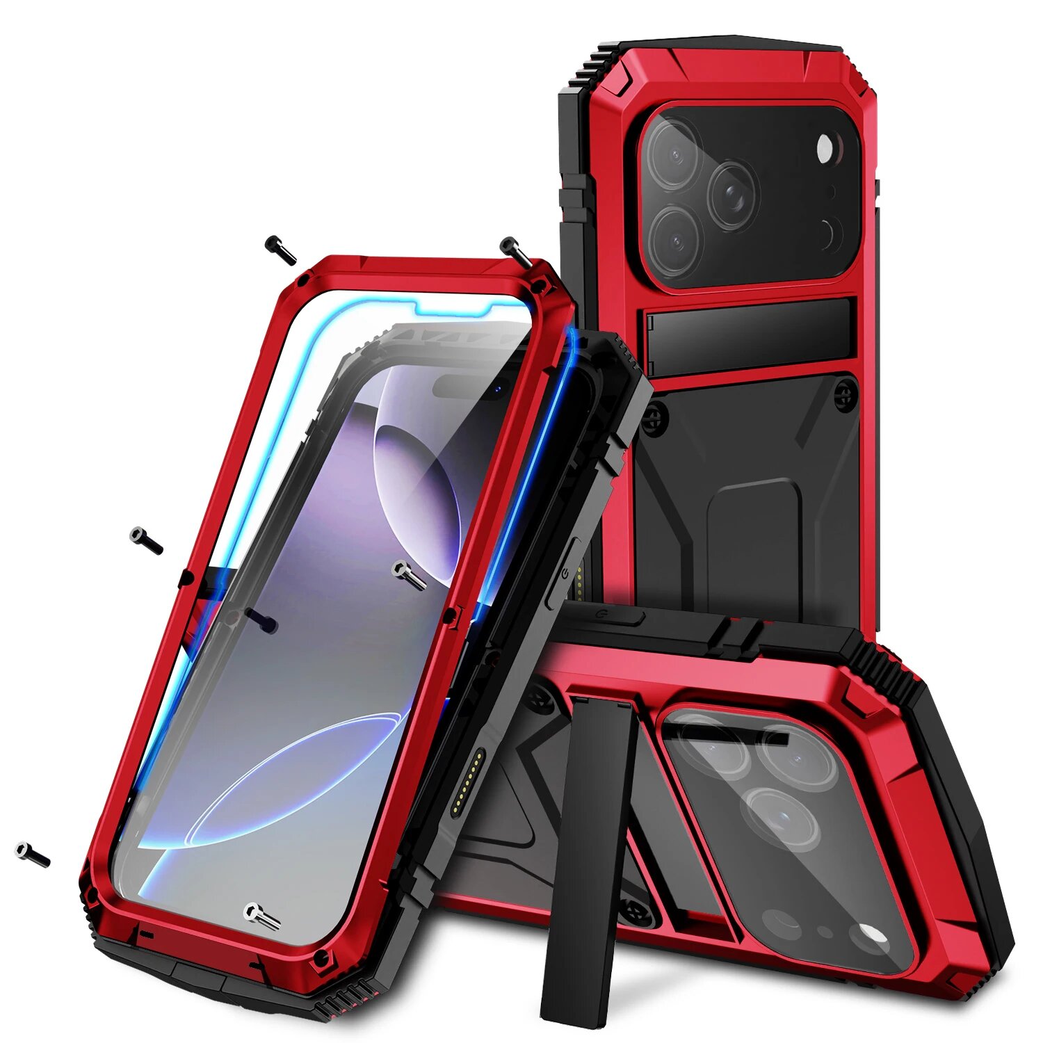 Красный противоударный чехол для iPhone 17 Pro Max