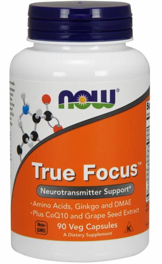 Now Тру Фокус Ноотропы 90 капсул, True Focus 90 vegan capsules