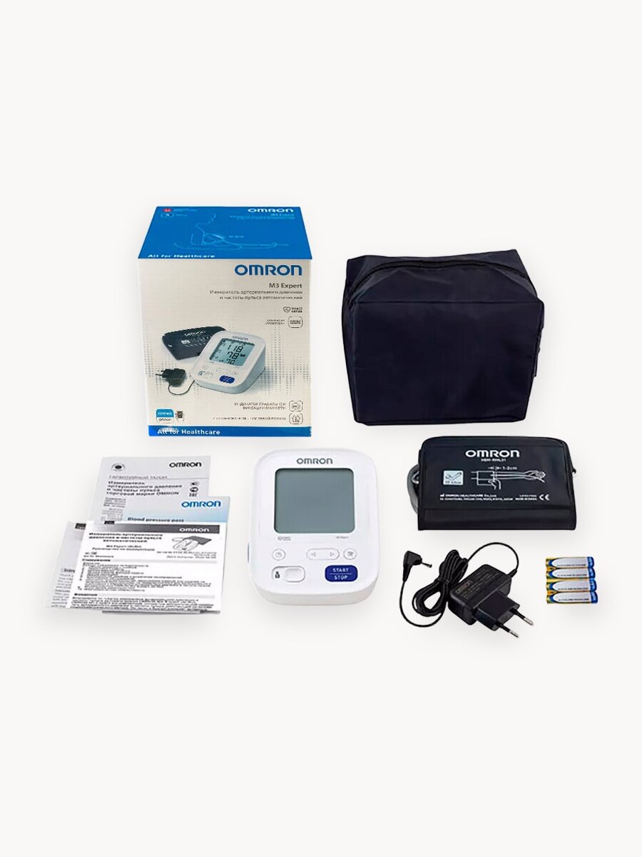 Тонометр Omron M3 Expert с универсальной манжетой и адаптером
