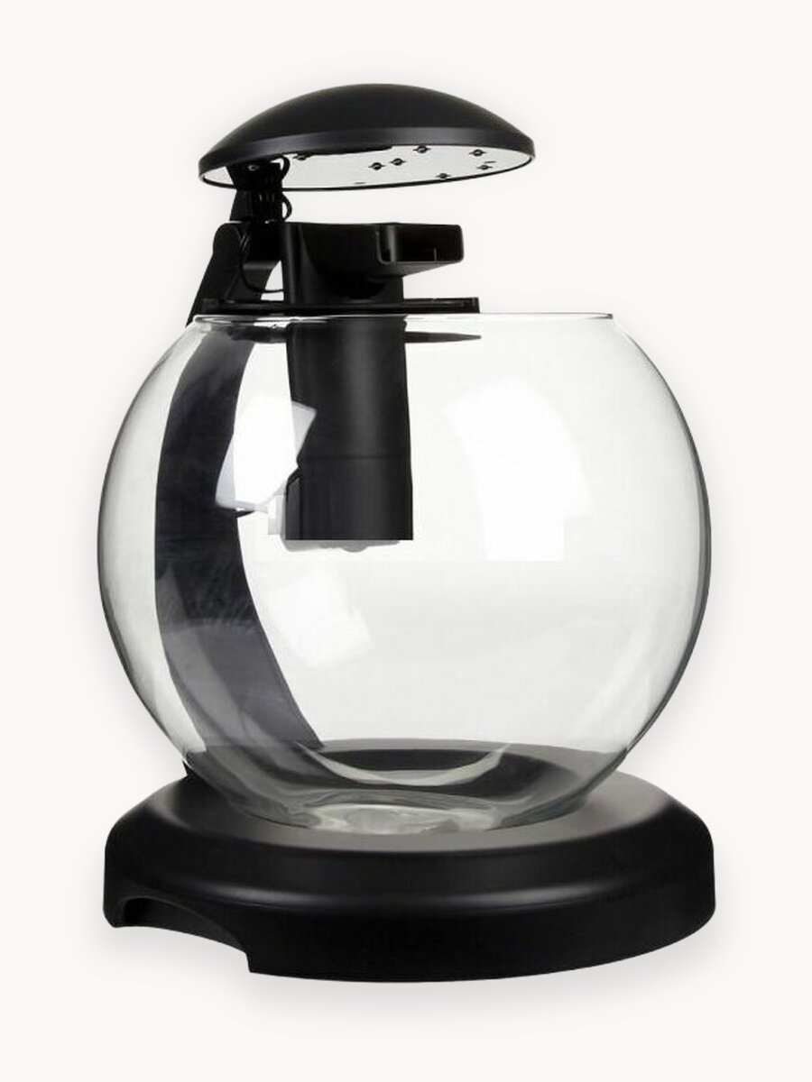 Аквариум Tetra Cascade Globe, 6.8л, круглый, черный, помпа, светодиодная подсветка