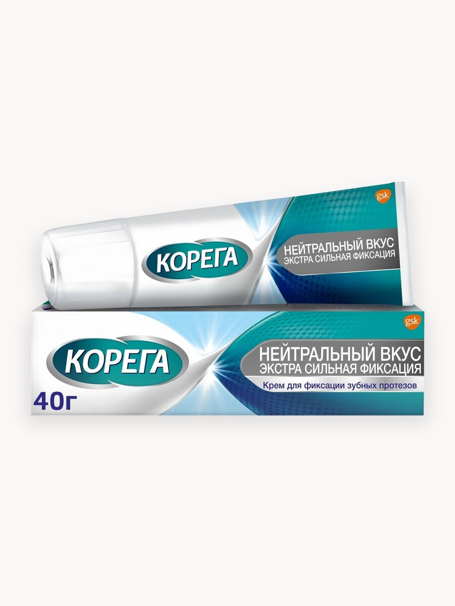 Корега, крем с нейтральным вкусом для фиксации зубных протезов, 40 мл
