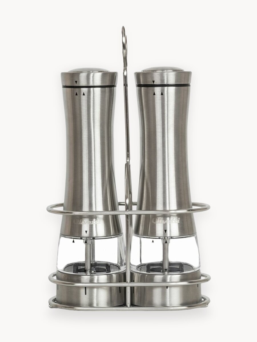 Набор мельниц Olivetti SMB2602 для специй, 3 степени помола, управление одной кнопкой, подставка в комплекте