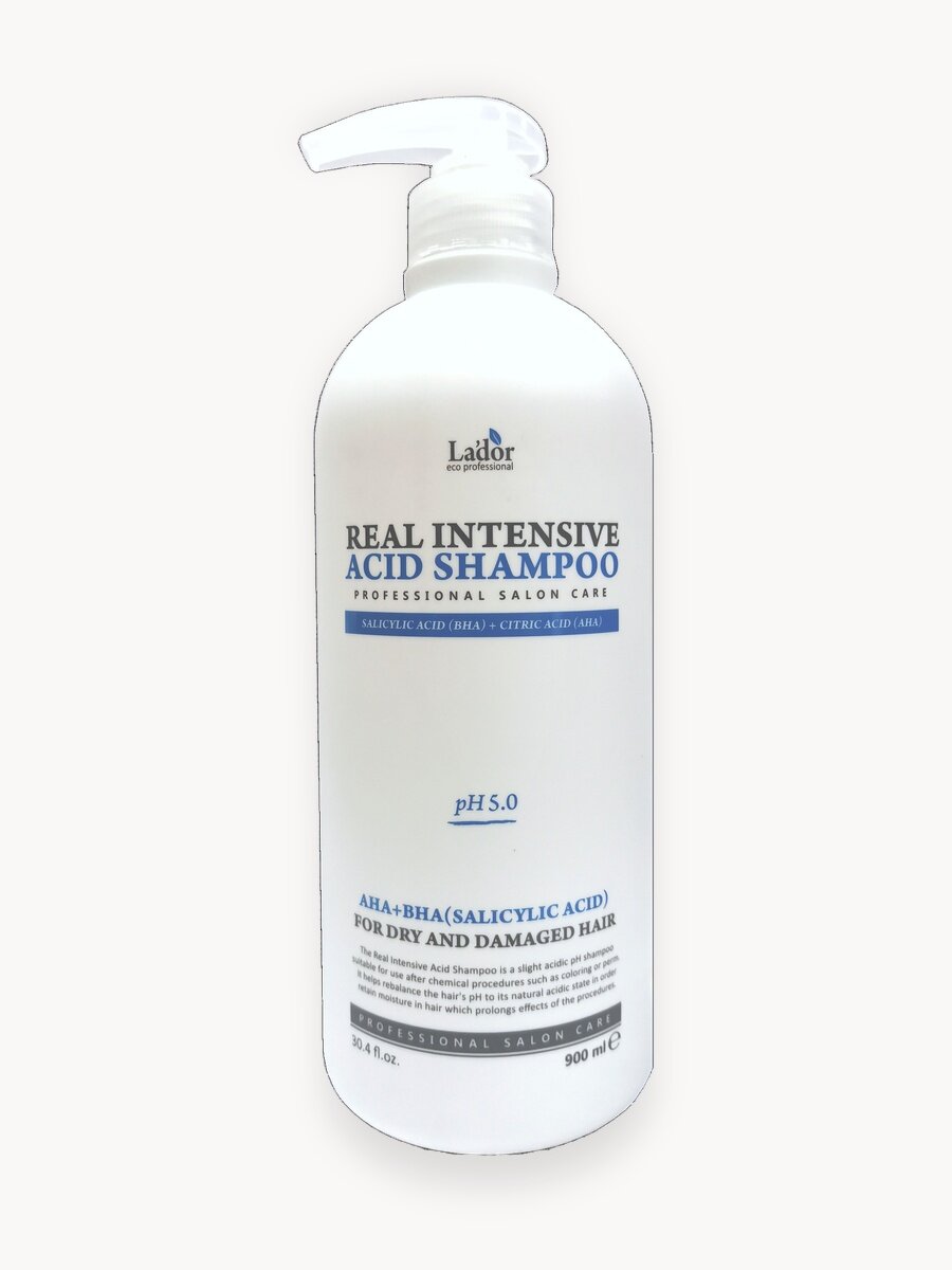 Шампунь слабокислотный интенсивный для поврежденных волос Lador (Ладор) Real Intensive Acid Shampoo, 900 мл