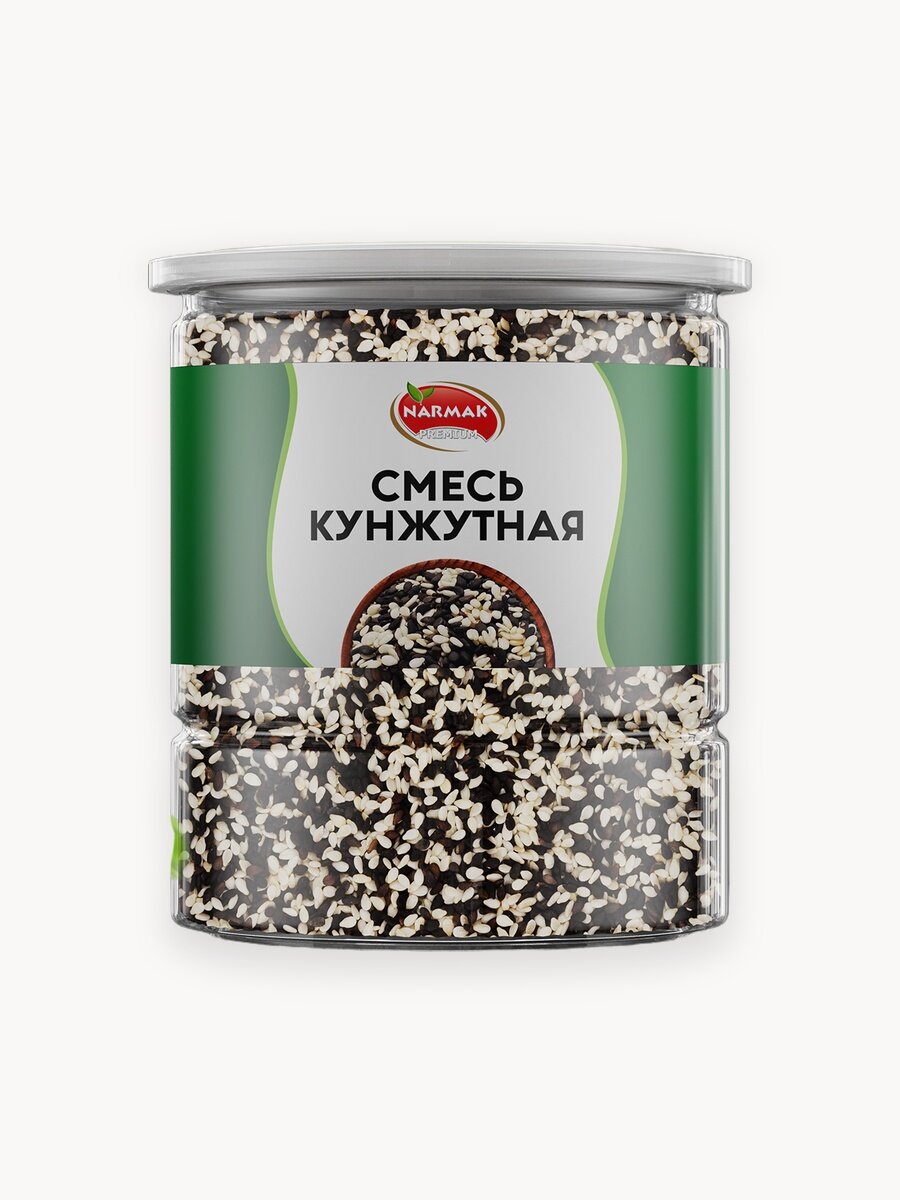 Смесь семян кунжута для салатов и выпечки — белый и чёрный кунжут, без глютена, 500 г, Narmak