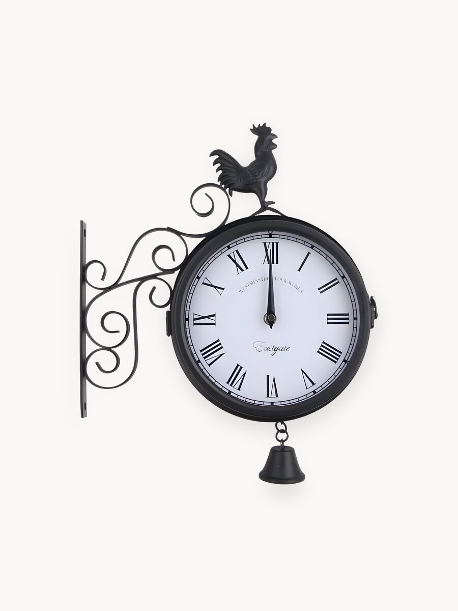 Уличные настенные часы для сада, двухсторонний петушок, винтажный декор для дома
