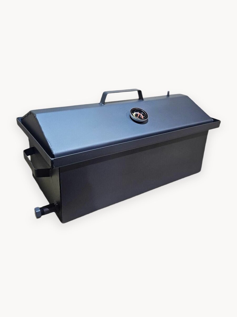 Коптильня горячего и холодного копчения 3мм с гидрозатвором, термометром