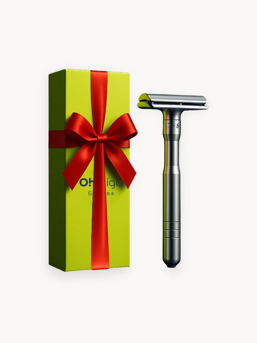 Т-образная регулируемая бритва Ohmigo, 10 лезвий, магнитная фиксация лезвий