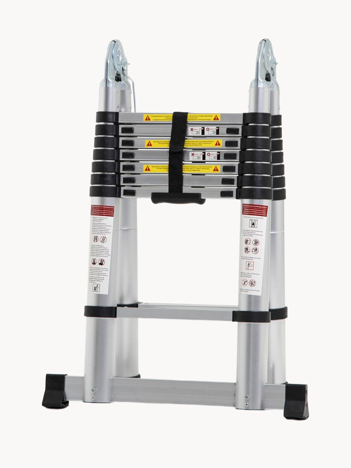 Лестница стремянка телескопическая алюминиевая WORKY 2,8м/5,6м 7/14 ступеней