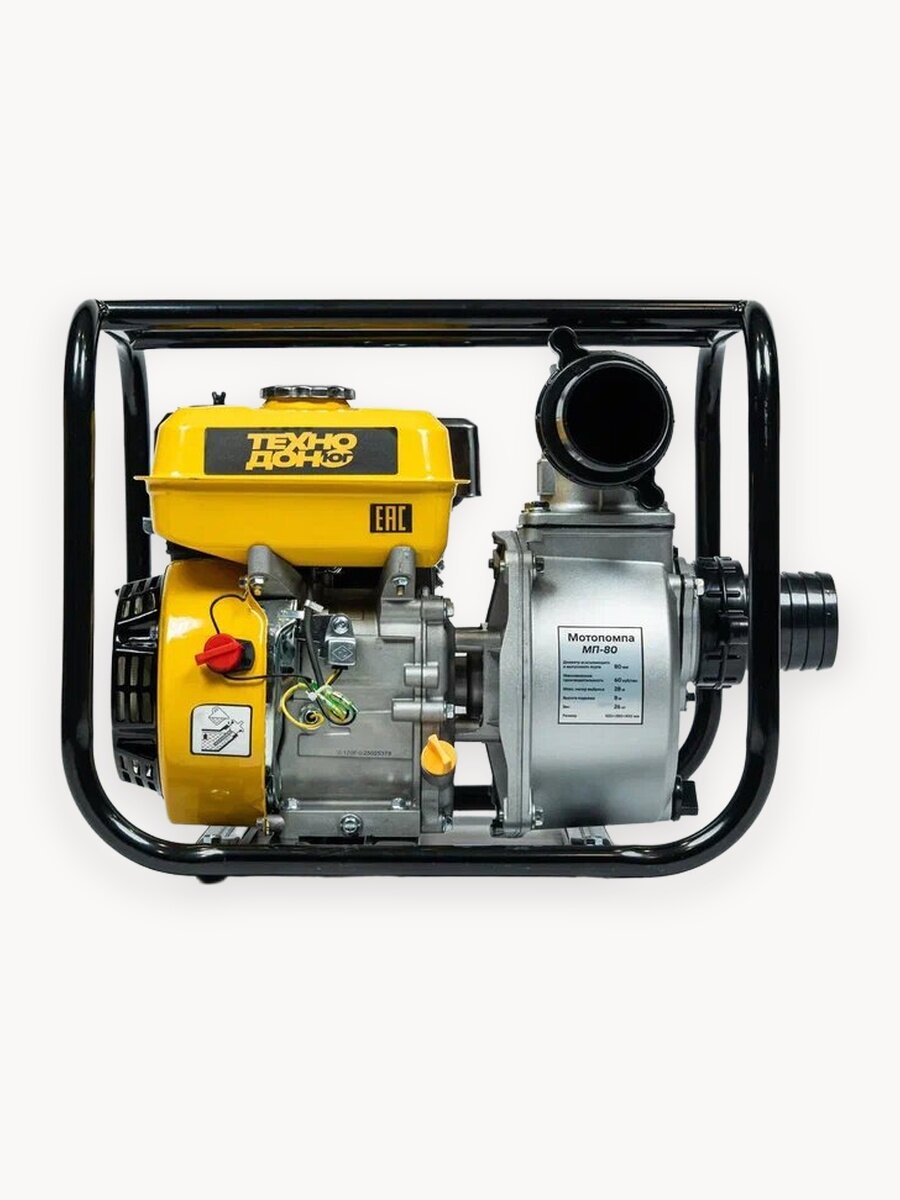 Мотопомпа ТехноДонЮГ "МП-80", ручной стартер, для чистой и среднезагрязненной воды