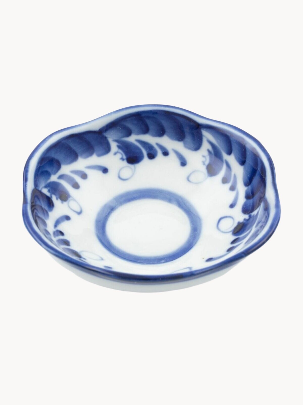 Розетка для варенья. Объединение "гжель". "Лесной цветок", емкость 50мл, фарфор