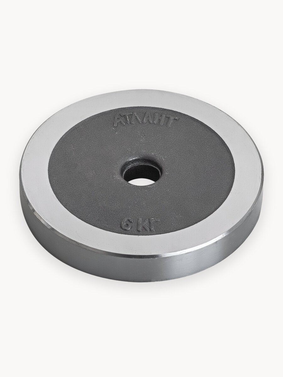 Диск металлический атлант вес 6 кг диаметр 26мм