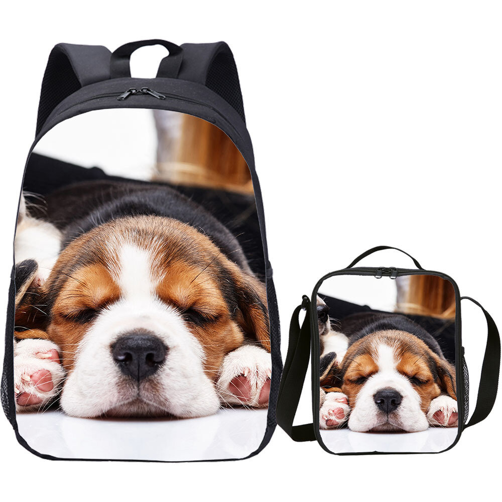 Школьная сумка Bige Dog с цветной печатью 17-дюймовый большой емкости для учеников начальной школы школьная сумка для обеда костюм