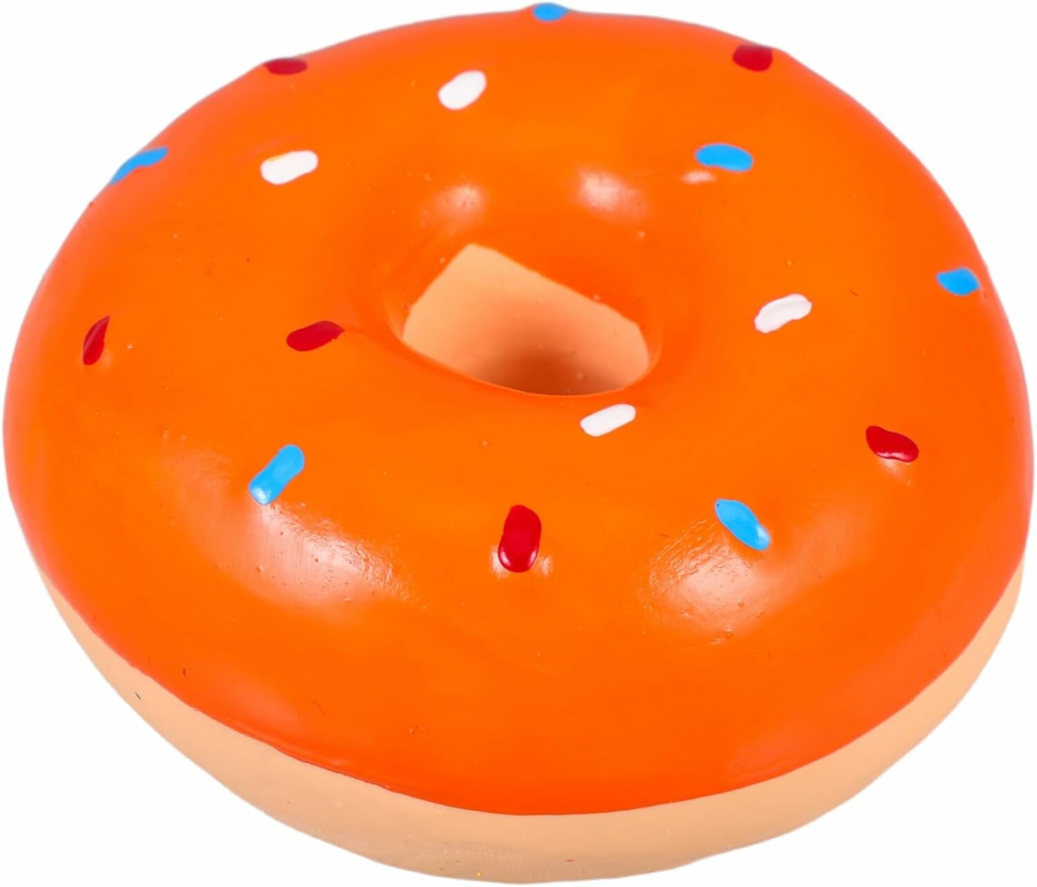 DINGXIAN Интерактивная игрушка-пончик для собак с пищалкой, прочный латекс для щенков и взрослых питомцев