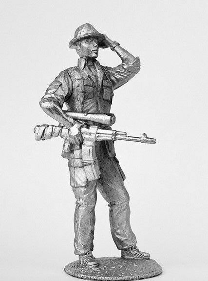 Оловянный солдатик фигурка Рядовой Погранвойск КГБ СССР. Афганистан, 1987 год