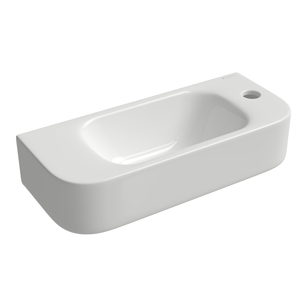Раковина Aqueduto PEQ0110, глянцевая, белая, фарфор, накладная, прямоугольная, 21.5x50x11 см