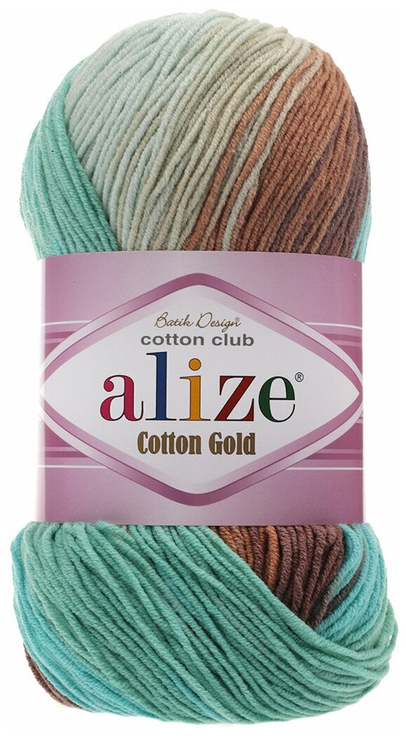 Пряжа ALIZE 'COTTON GOLD BATIK ' 100гр. 330м (55% Xлопок - 45% Aкрил) (4603), 5 шт