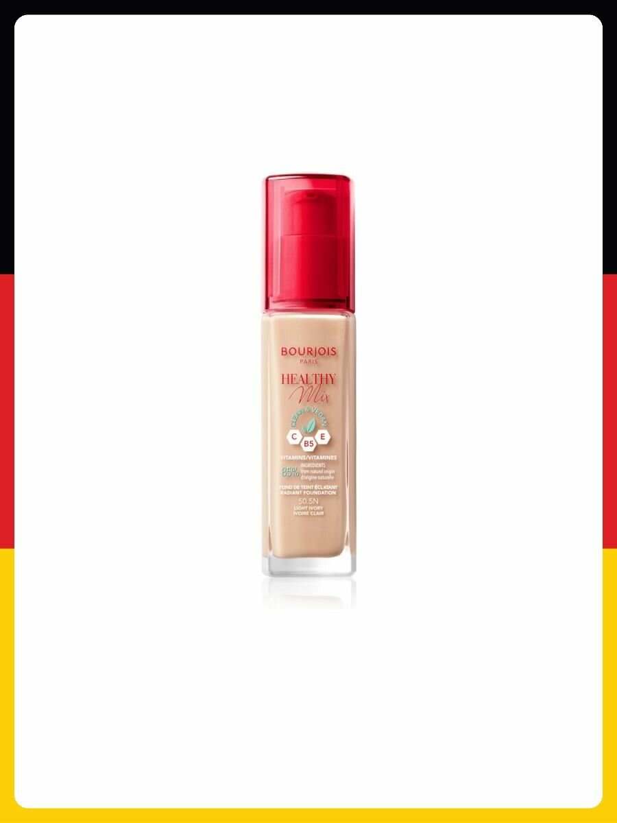 Тональная основа Bourjois Healthy Mix brightening moisturizing makeup 24h 50.5N Light Ivory, 30 мл