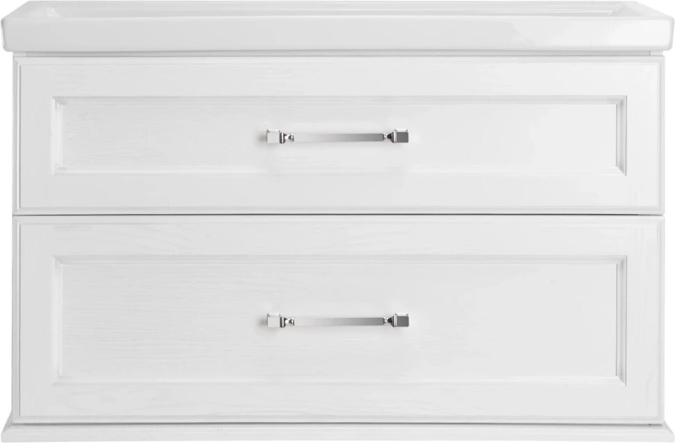 Тумба с раковиной белый серебряная патина 101 см ASB-Woodline Венеция