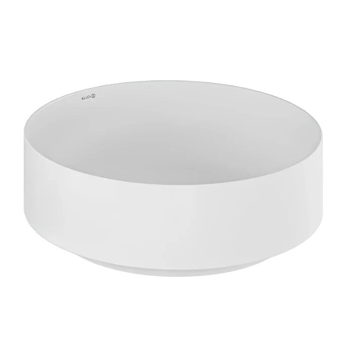 Накладная раковина Kludi RESA R 58CW1053 40 без отверстия под смеситель, фарфоровая, круглая, раковина для ванной, белая, матовая, с донным клапаном
