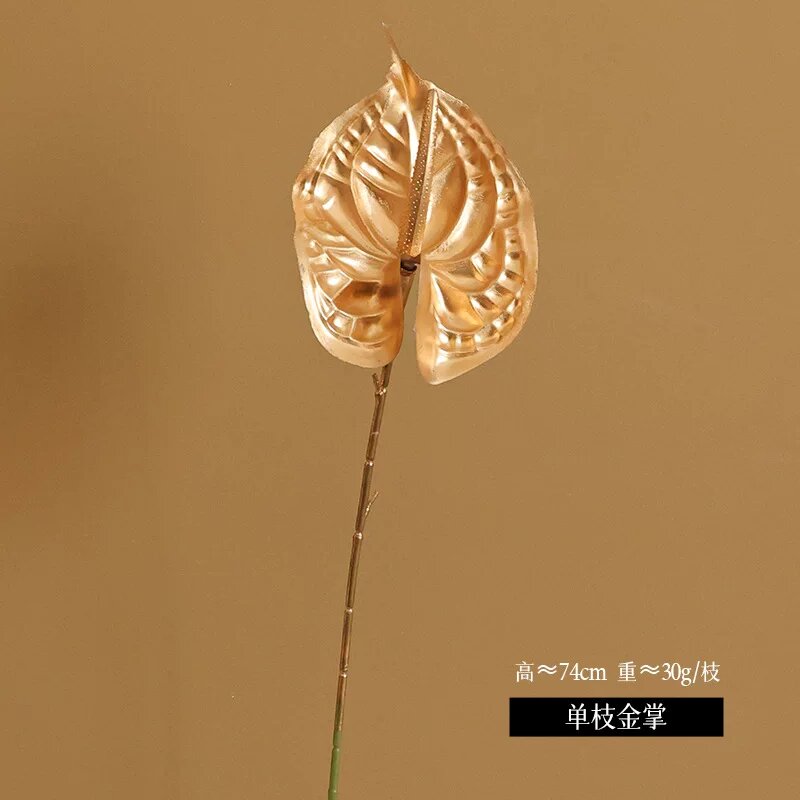 Свадебный зал Золотой искусственный цветок Пион Кленовый лист Роза Мак Новогоднее ведро благословения с цветком Листья