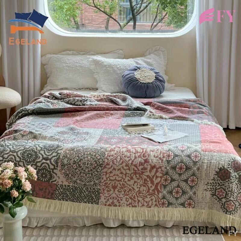 Покрывало на кровать 200х230 плед на диван хлопок 100% Муслиновое одеяло летнее