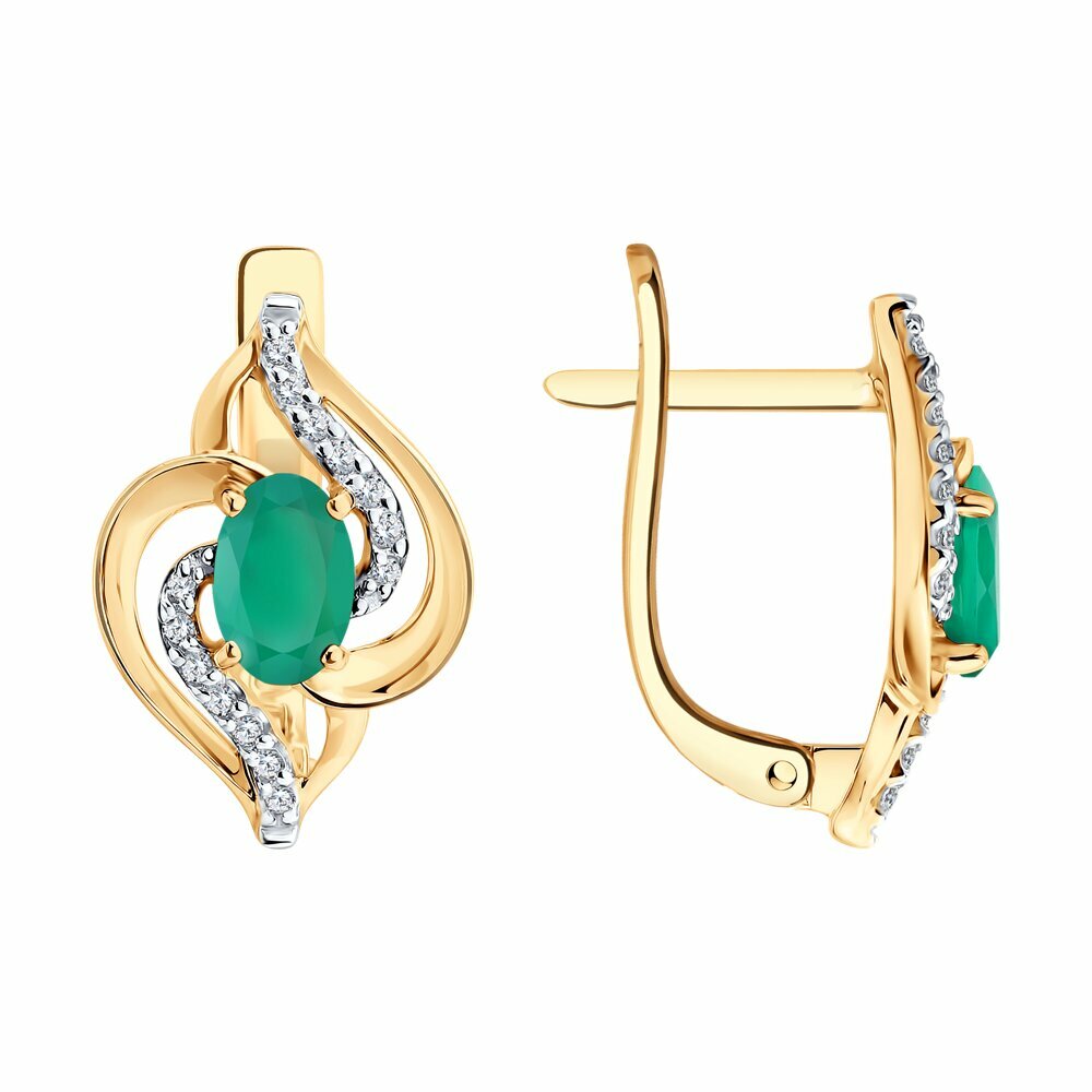 Серьги, красное золото, 585 проба