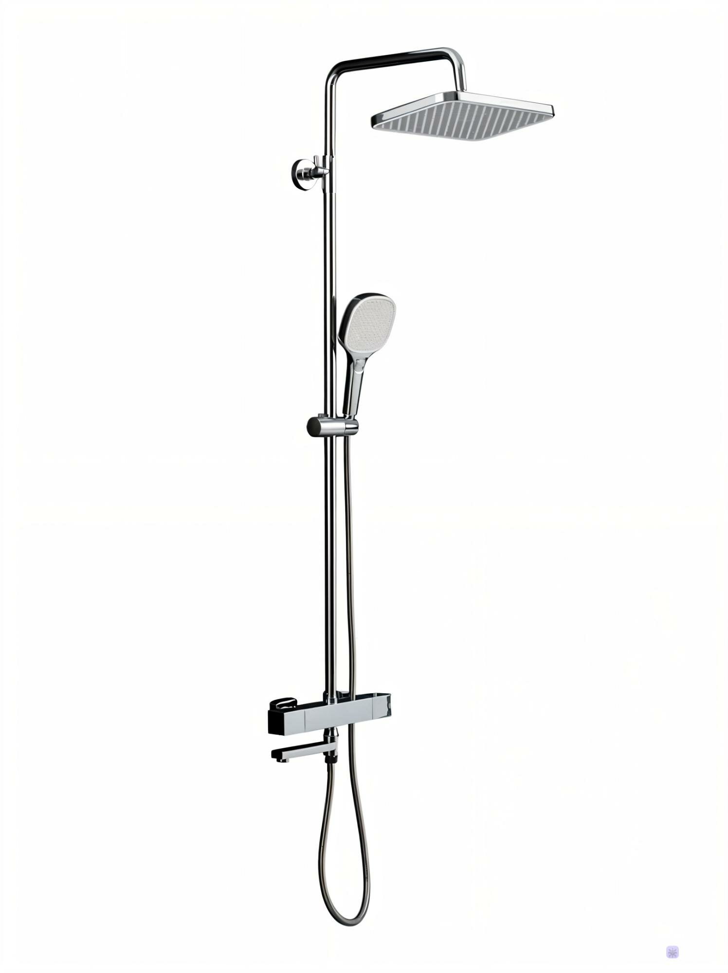 Душевая стойка для ванны FRAP F24557 хром, с термостатом, латунь