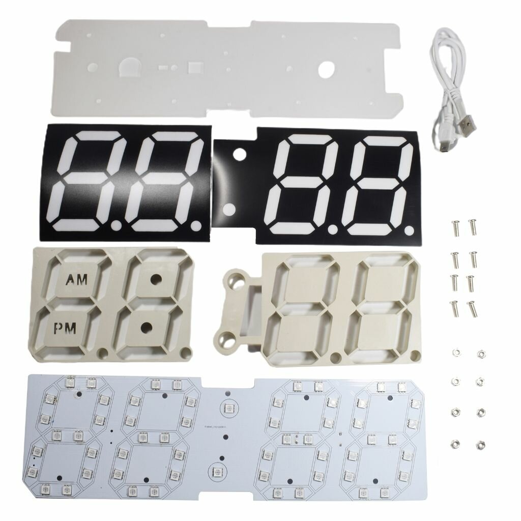 (1 комплект) Высокая яркость светодиодные большой размер RGB цвета радуги цифровые часы трубки - полуфабрикат