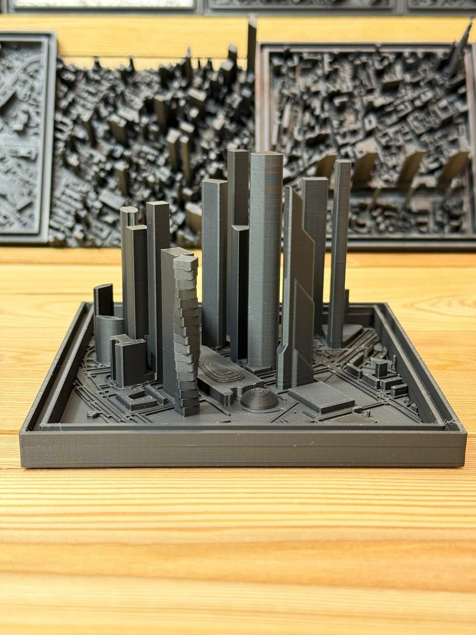 Картина 3D Москва-Сити настенная, черная