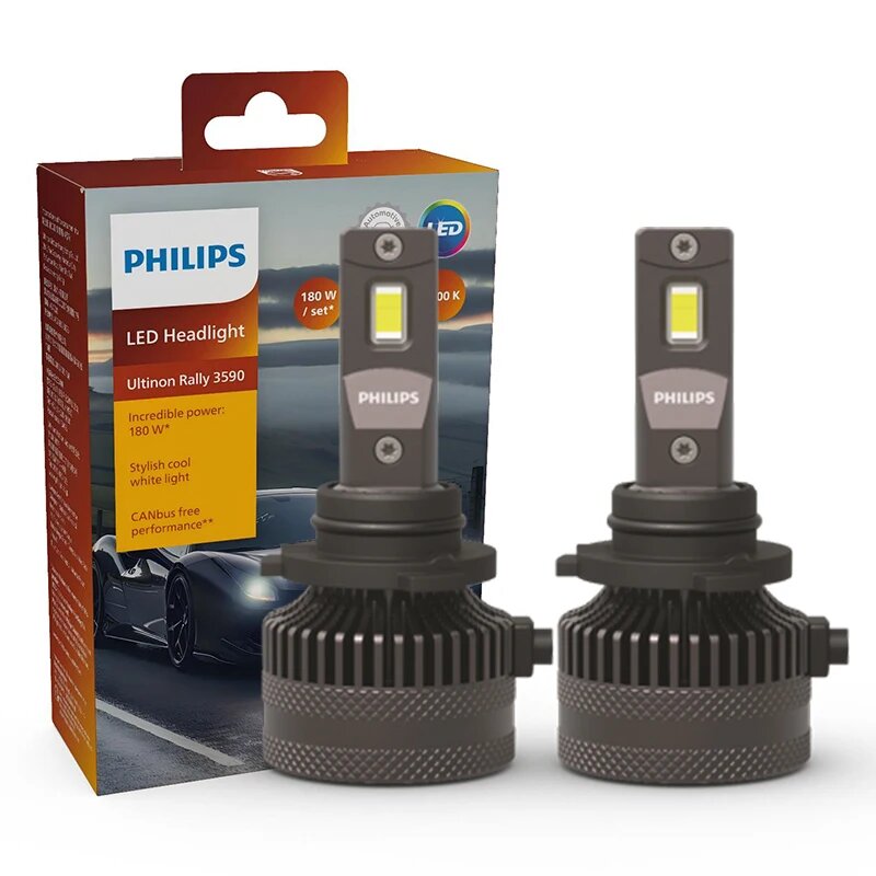Philips LED Ultinon Rally 3590, H4/H7/H8/H11/HB3/HB4/H19/HIR2, 6