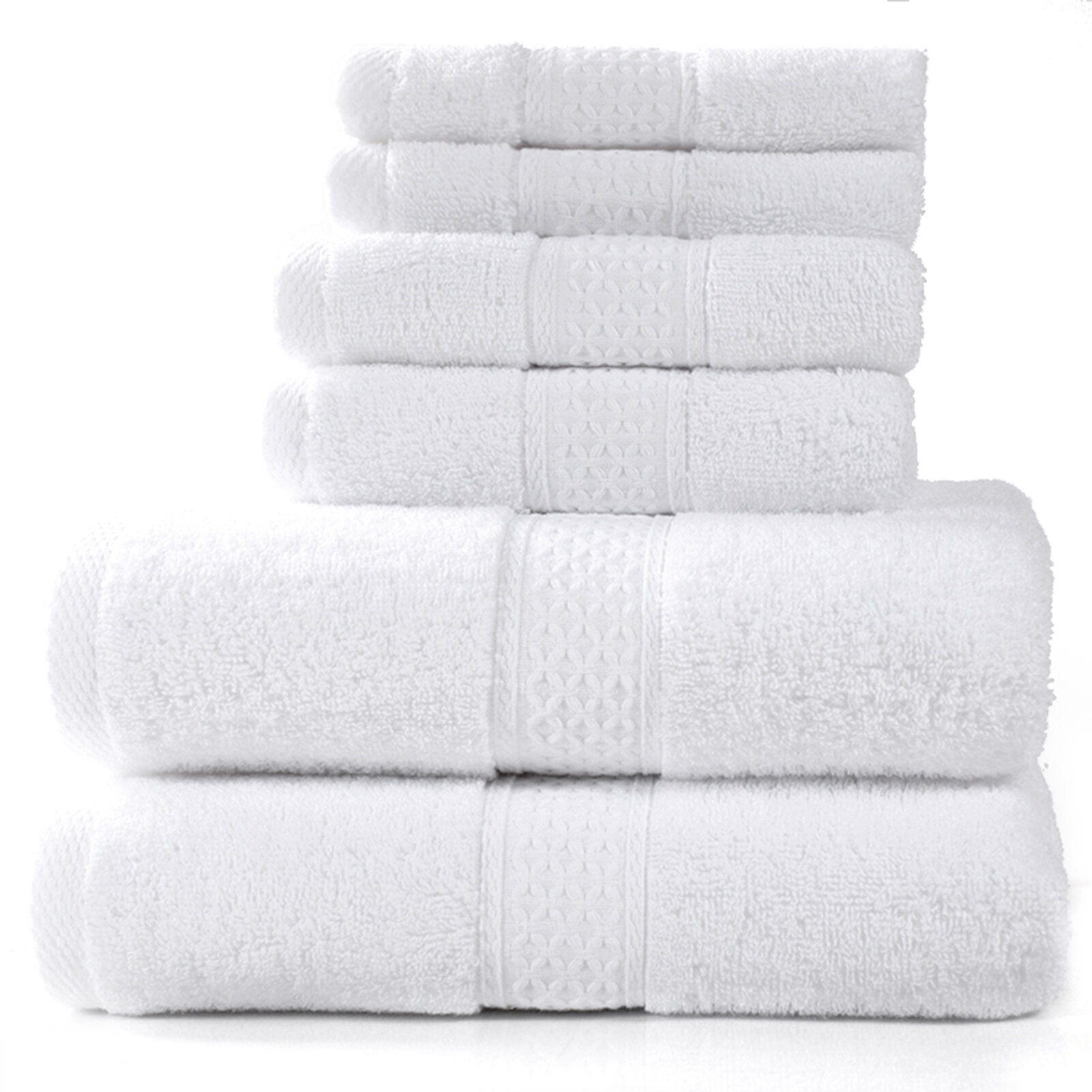 6 Pack Полотенца из 100% Хлопка Наборы Полотенец для Ванной Комнаты (2 Полотенца для Ванной, 2 Полотенца для Рук, 2 Губки), Материал: Хлопок, Цвет: Белый, Коричневый, Темно-фиолетовый (выбор), Размеры: 33*33CM (S), 34*75CM (M), 70*140CM (L)