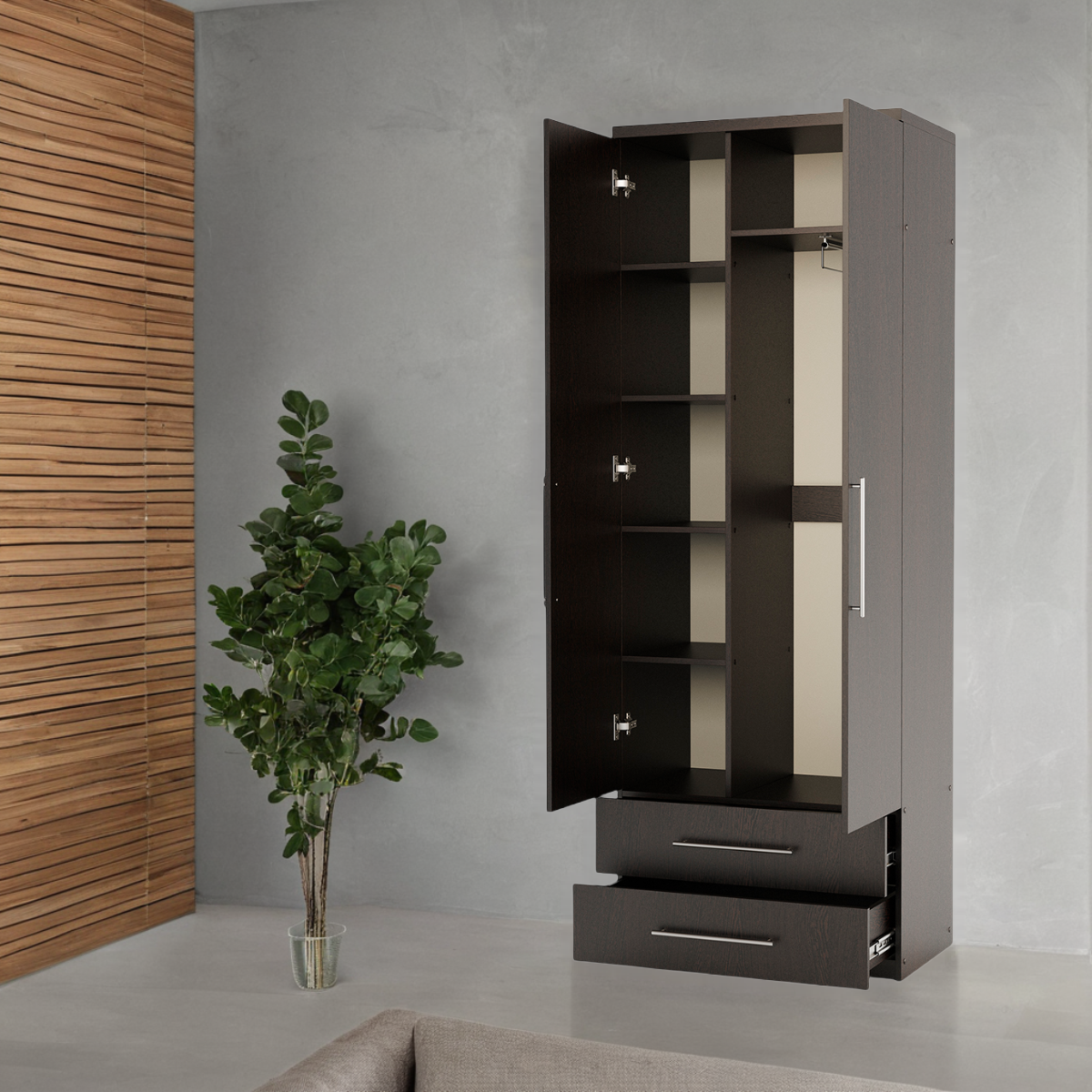 Шкаф комбинированный с ящиками Ритм МКЯ-22 80х45х220 Венге