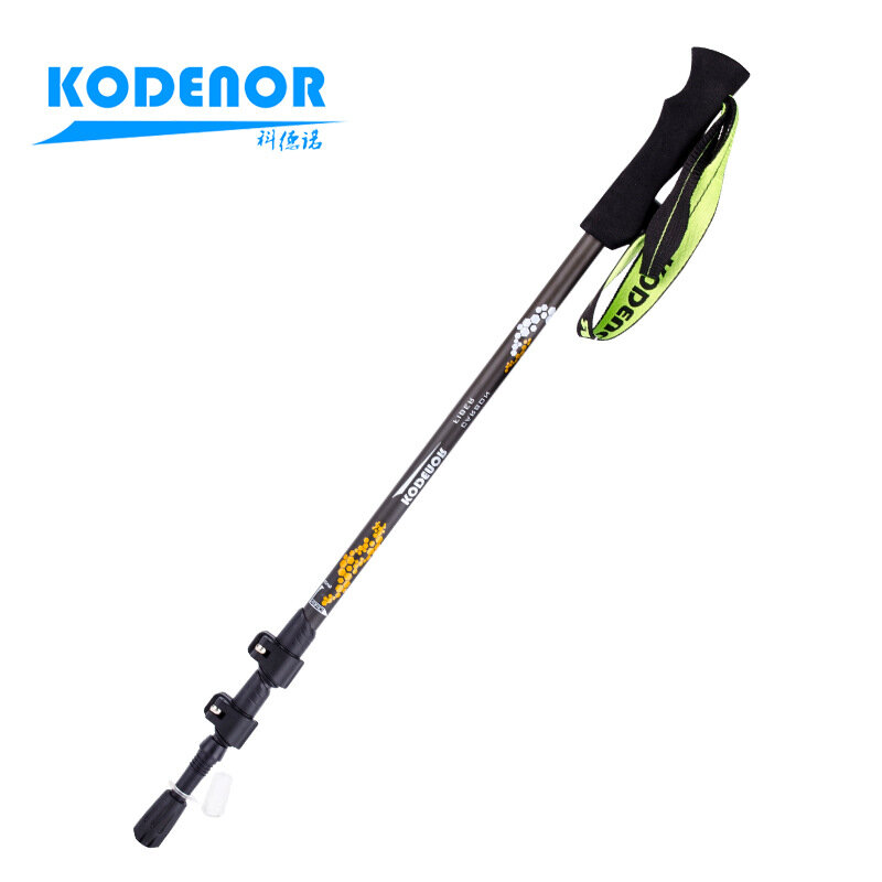 Треккинговая палка Kodno Outdoor Snow Leopard 3 Series из углеродного волокна, трехсекционная, с внешним замком, складная.