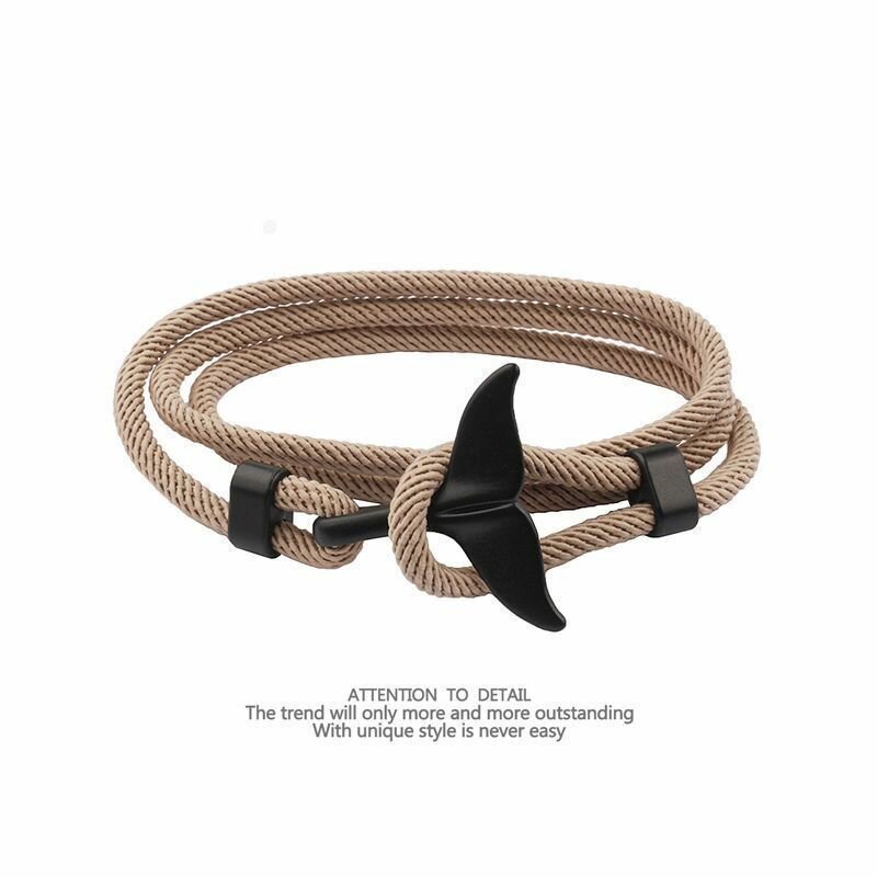 Нишевый дизайн, ручная работа, браслет для пар в стиле Ins с усатым китом, ручной работы, якорь, плетеный шнур, простой ручной шнур