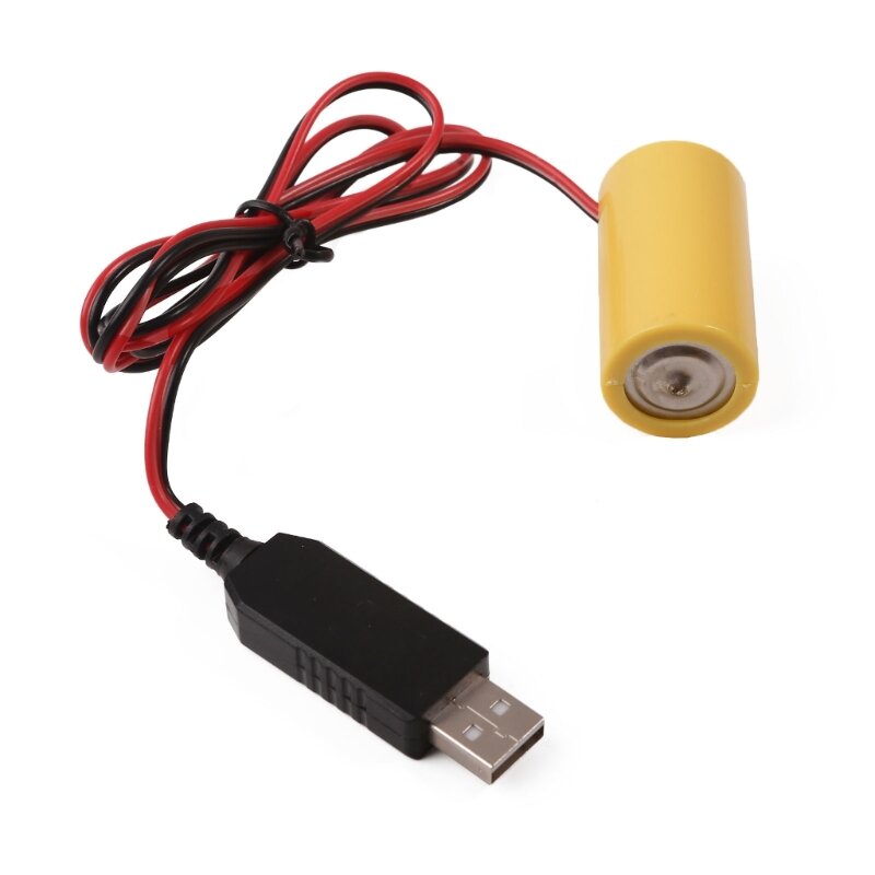 Универсальные заменители батареек LR14 C с USB-кабелем, заменяющие 2 батарейки типоразмера C 1,5 В для светодиодных ламп, электроники и игрушек.