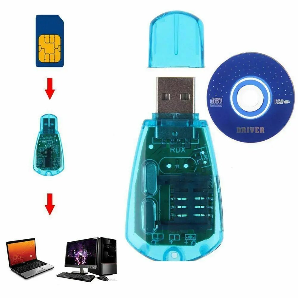 1 комплект, USB-считыватель SIM-карт, писатель, копирование, клонер, резервный клон Gsm Cdma, резервный комплект для мобильного телефона Sms, резервный комплект для SIM-карты/клонер для SIM-карты