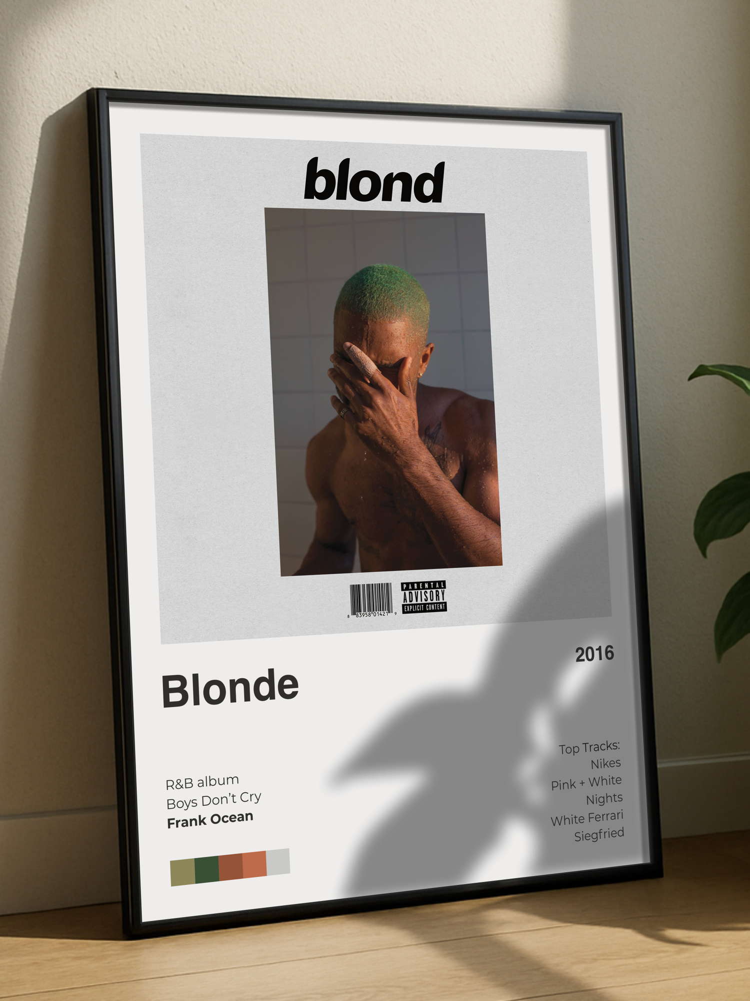 Постер плакат "Blond" А4, музыкальный альбом, Frank Ocean, интерьерный, без рамы, плотная фотобумага 21x30 см.