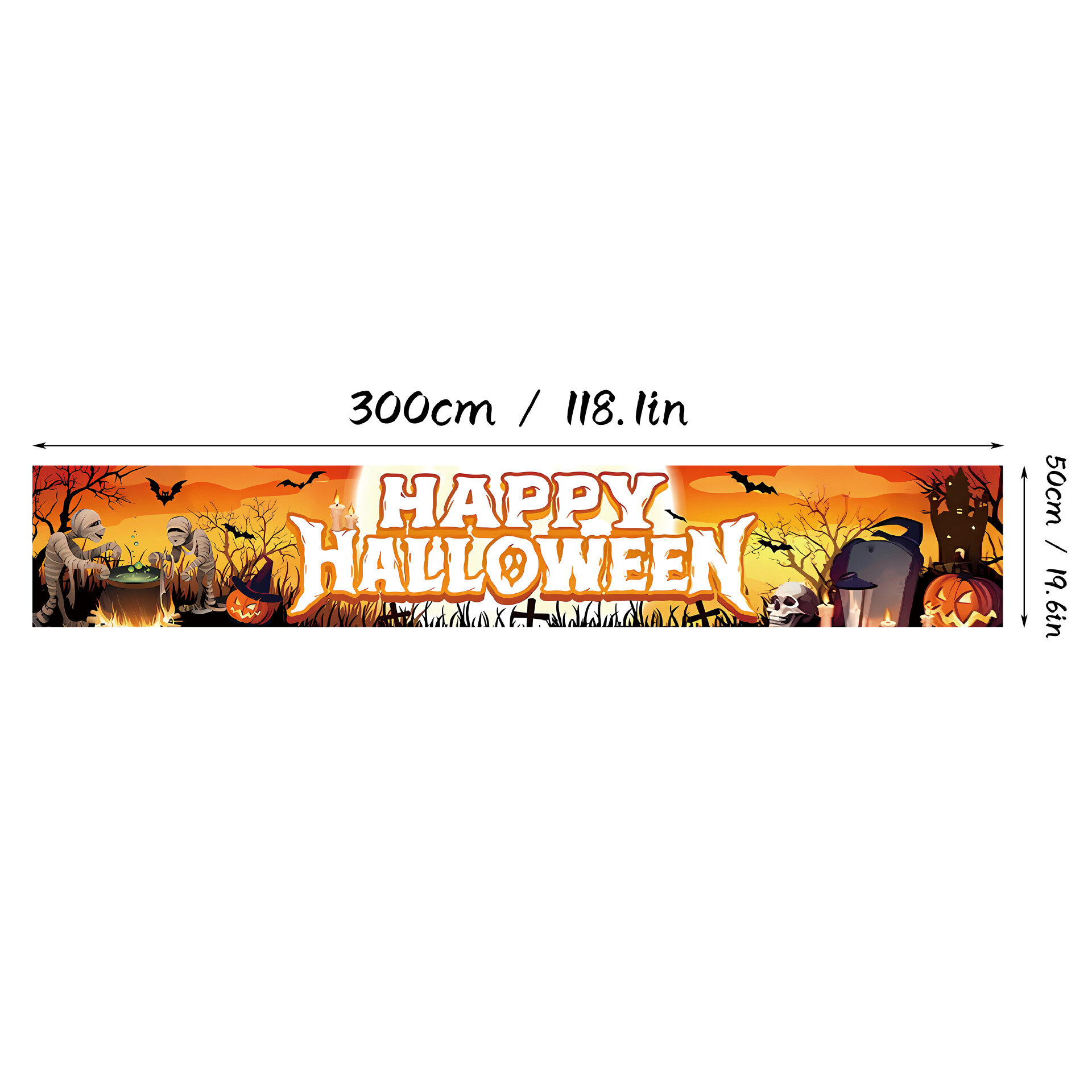 Хэллоуинский баннер, висящий ткань для торговых центров, школ, вечеринок, командного строительства, уличных вечеринок, декоративная праздничная баннерная ткань для кросс-бордер